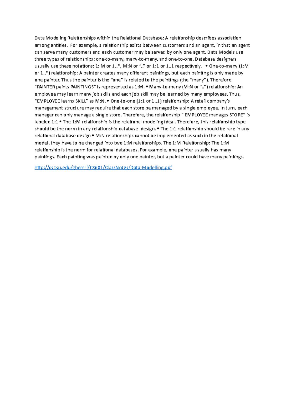 Data Modeling Relationships Within The Relational Database For Example A Relationship Exists