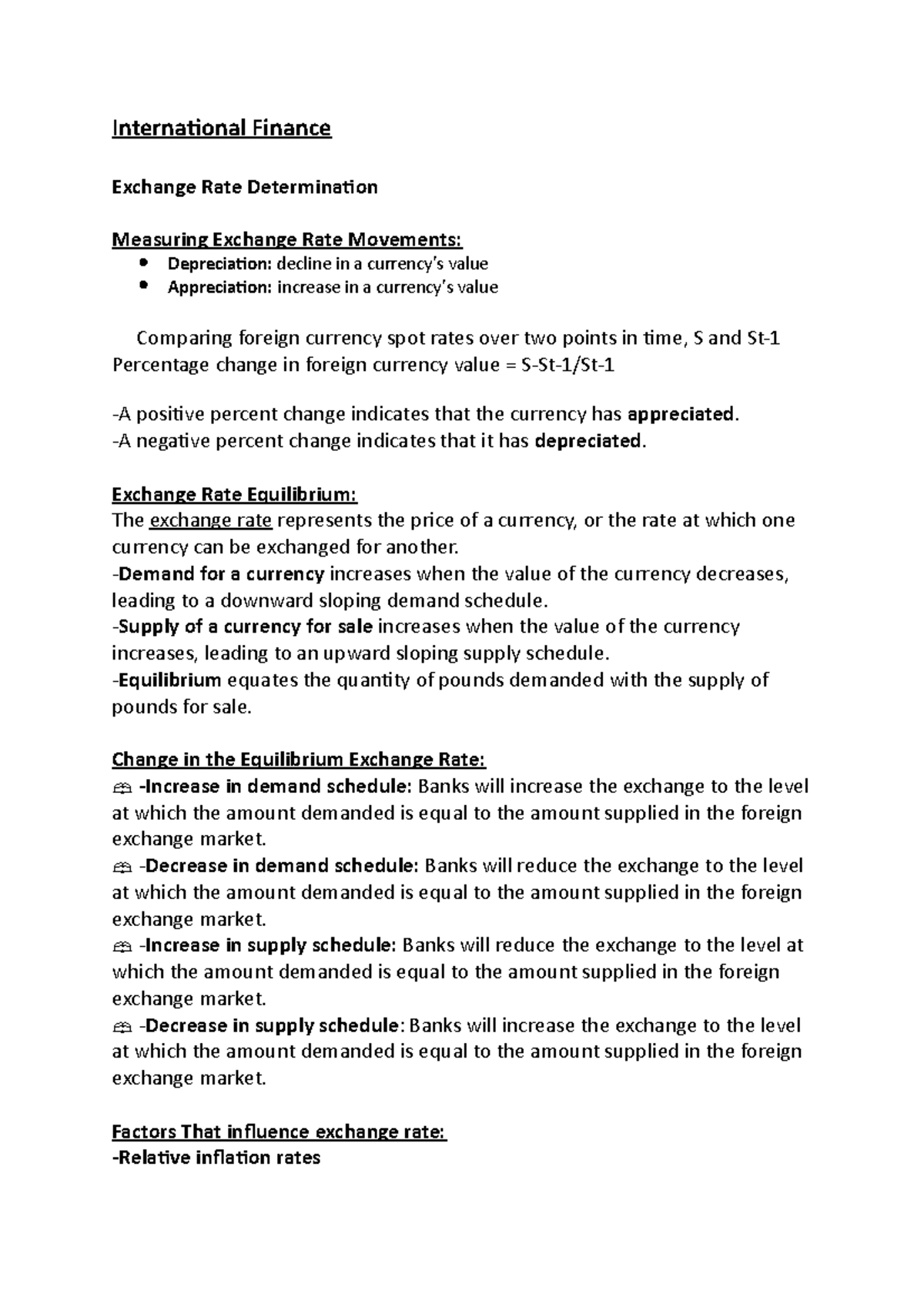 International Finance week 3 notes - International Finance Exchange ...