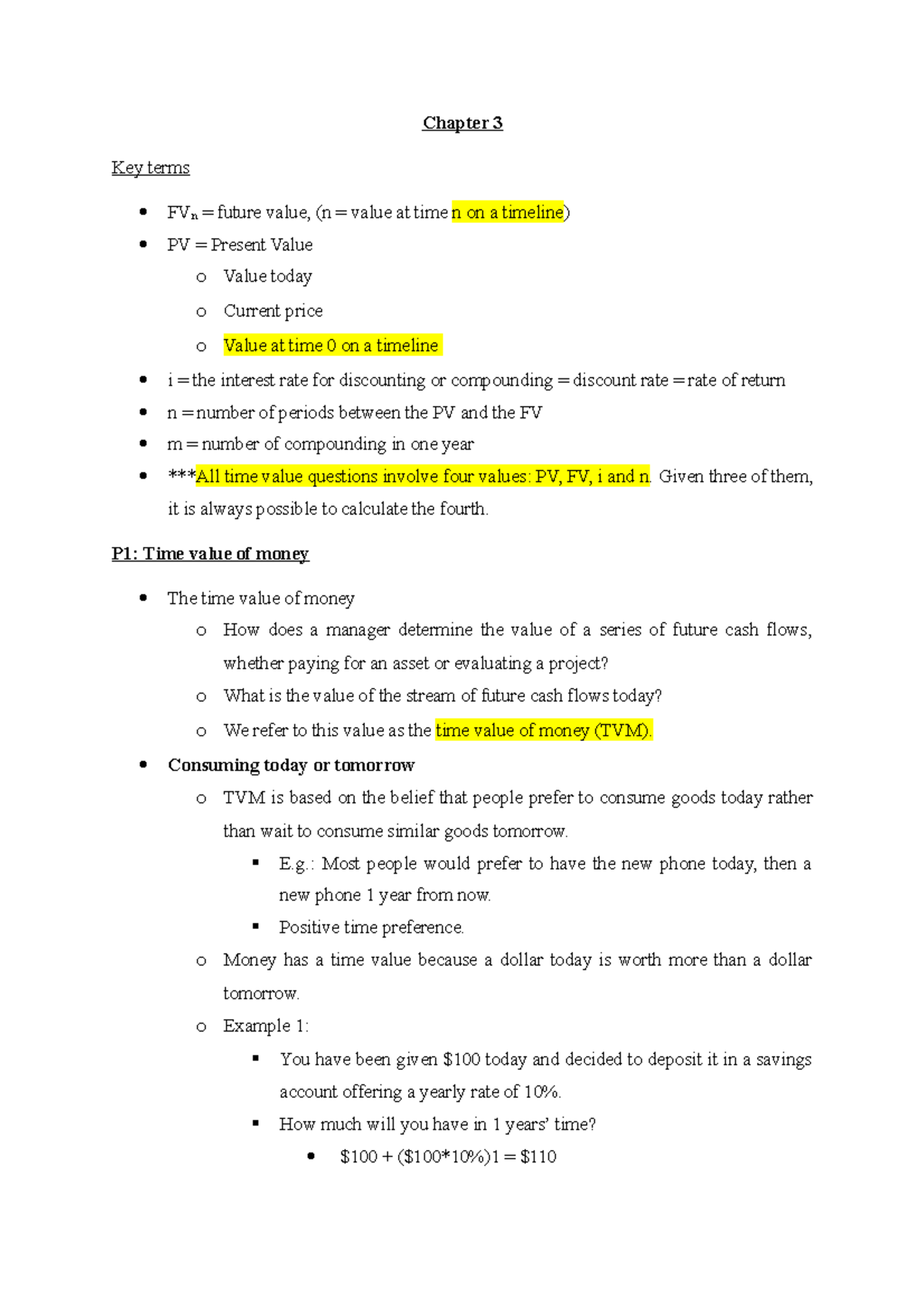 Chapter 3 - The time value of money - Chapter 3 Key terms FVn = future ...