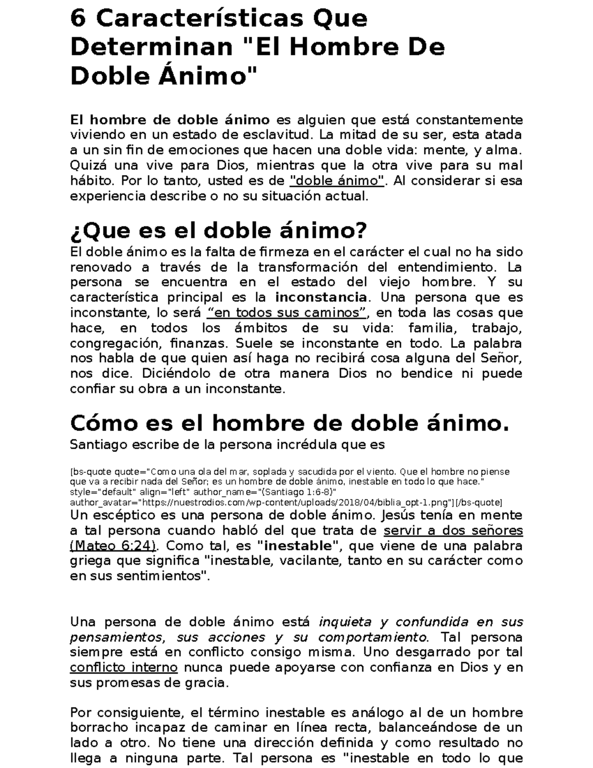 6 Caracteristicas DEL Hombre DE Doble Animo - 6 Características Que ...