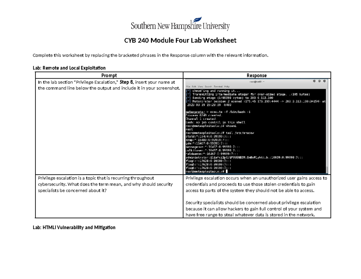 CYB240 Mod Four Lab Worksheet Meg Paylor - CYB 240 Module Four Lab ...