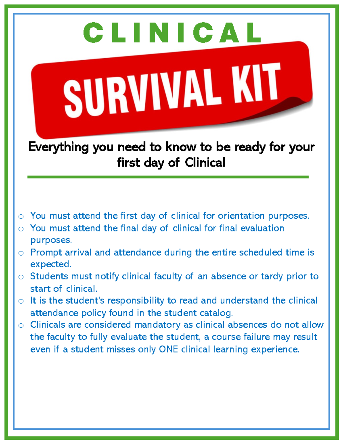Clinical Survival Guide - C L I N I C A L Everything you need to know ...