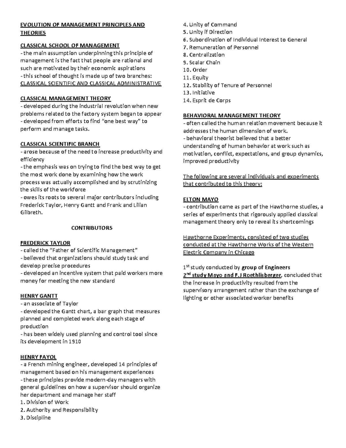 Management Principles AND Theories Notes EVOLUTION OF MANAGEMENT management-principles-and-theories-notes-evolution-of-management