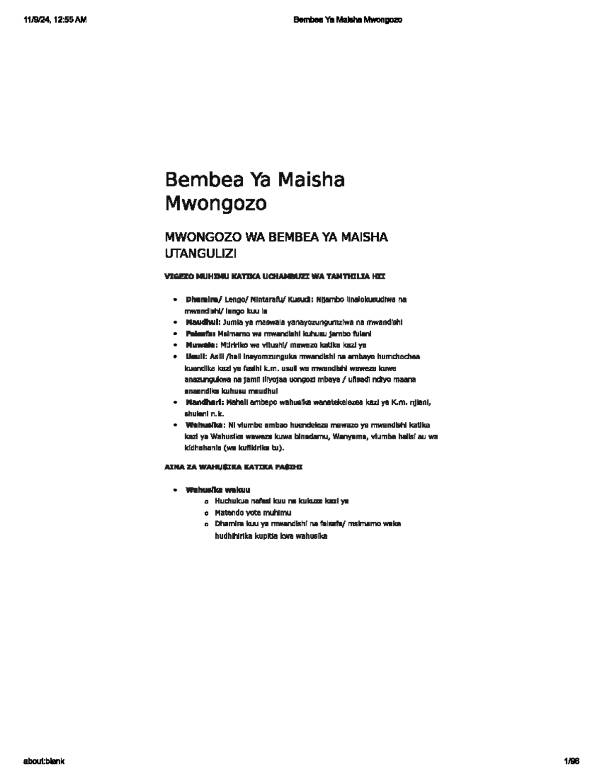 Mwongozo YA Bembea - ytttttttttt7ituuuuuuuuuuuuuuuu - 12:55 AM Bembea ...