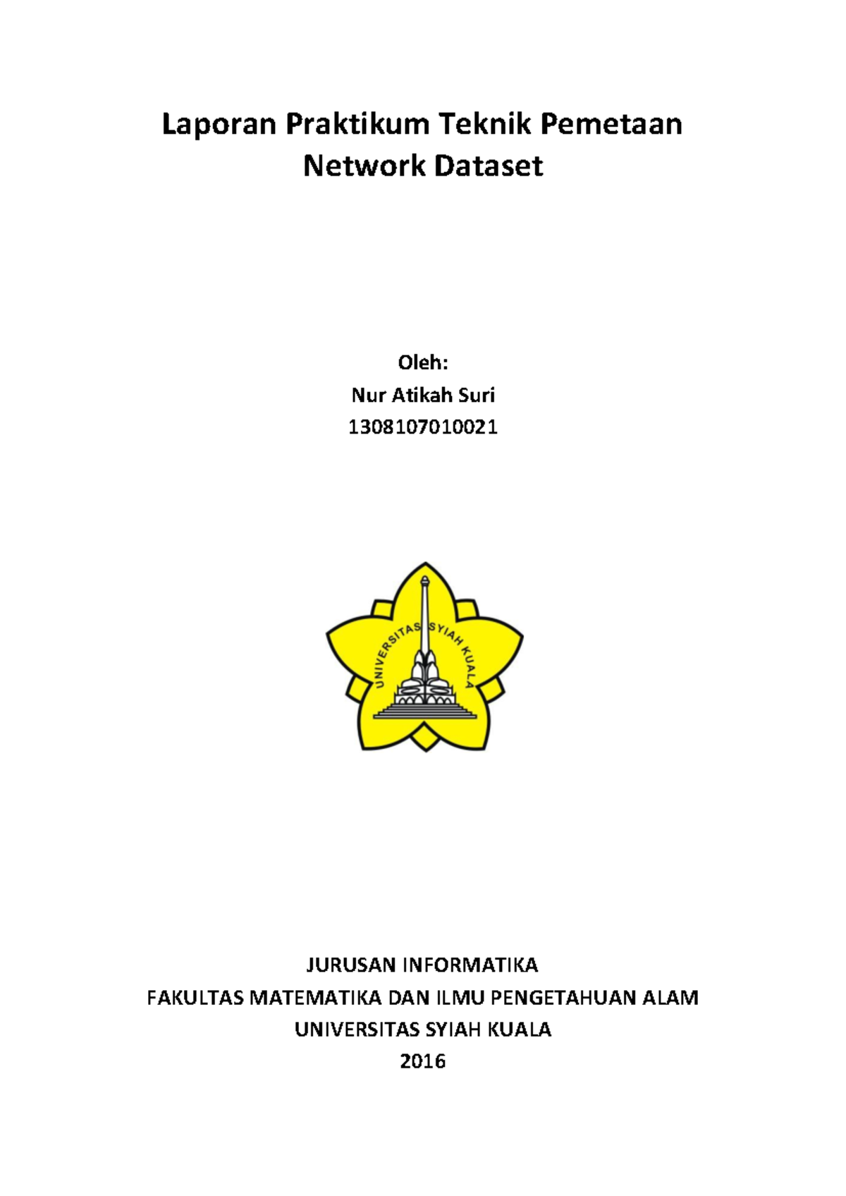Teknik Pemetaan Laporan 1 - Network Dataset - Laporan Praktikum Teknik ...