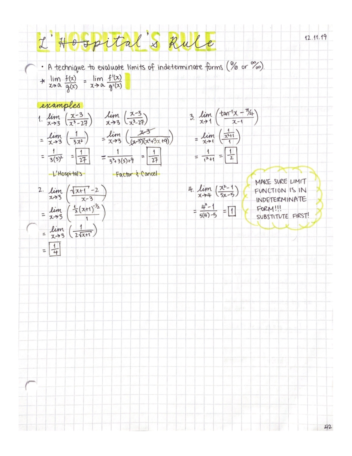 Sequences L Hospital Improper Integrals - seventh topic - L Hospital ...