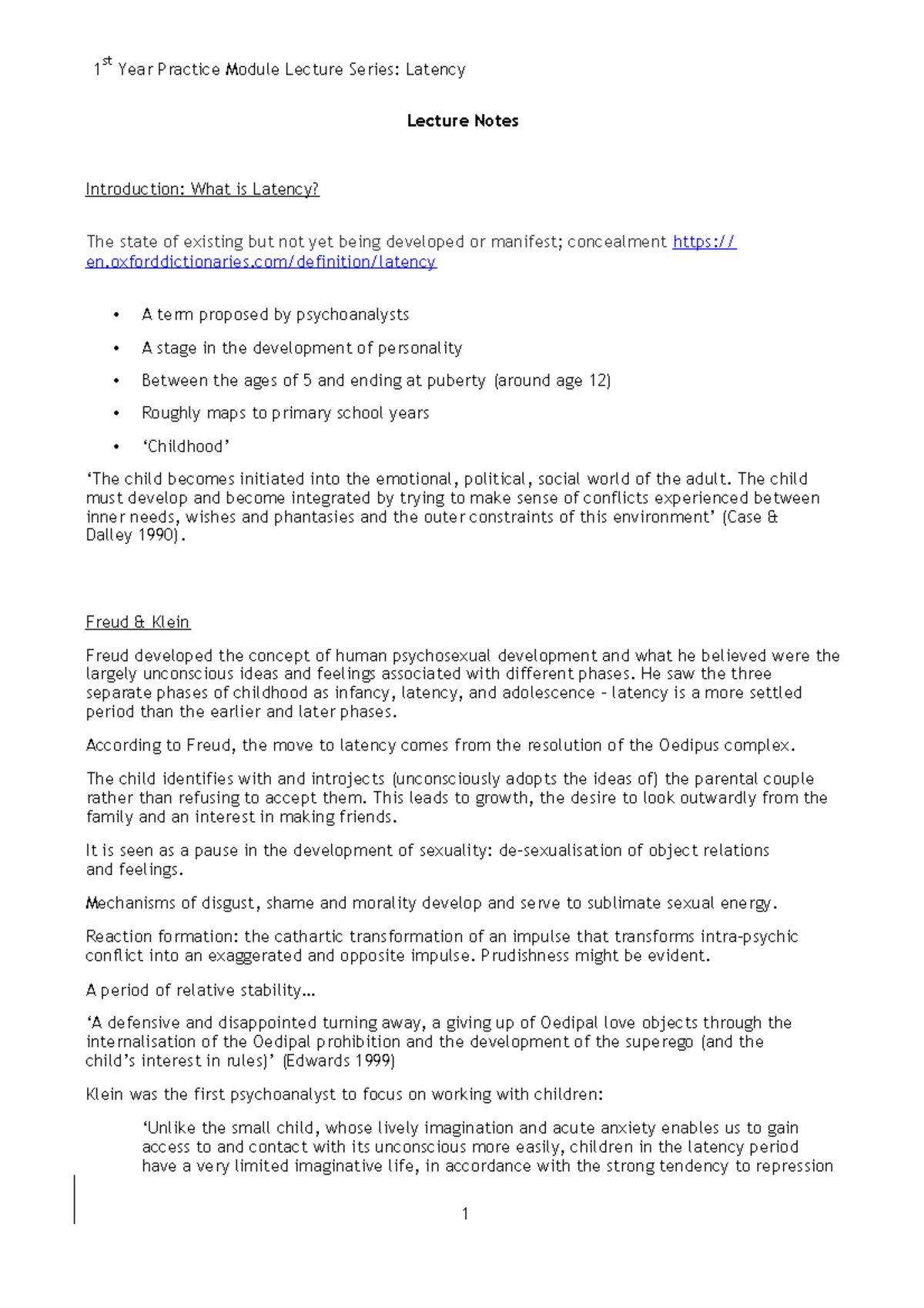 What is Latency? - Very useful summaries - 1 st Year Practice Module ...