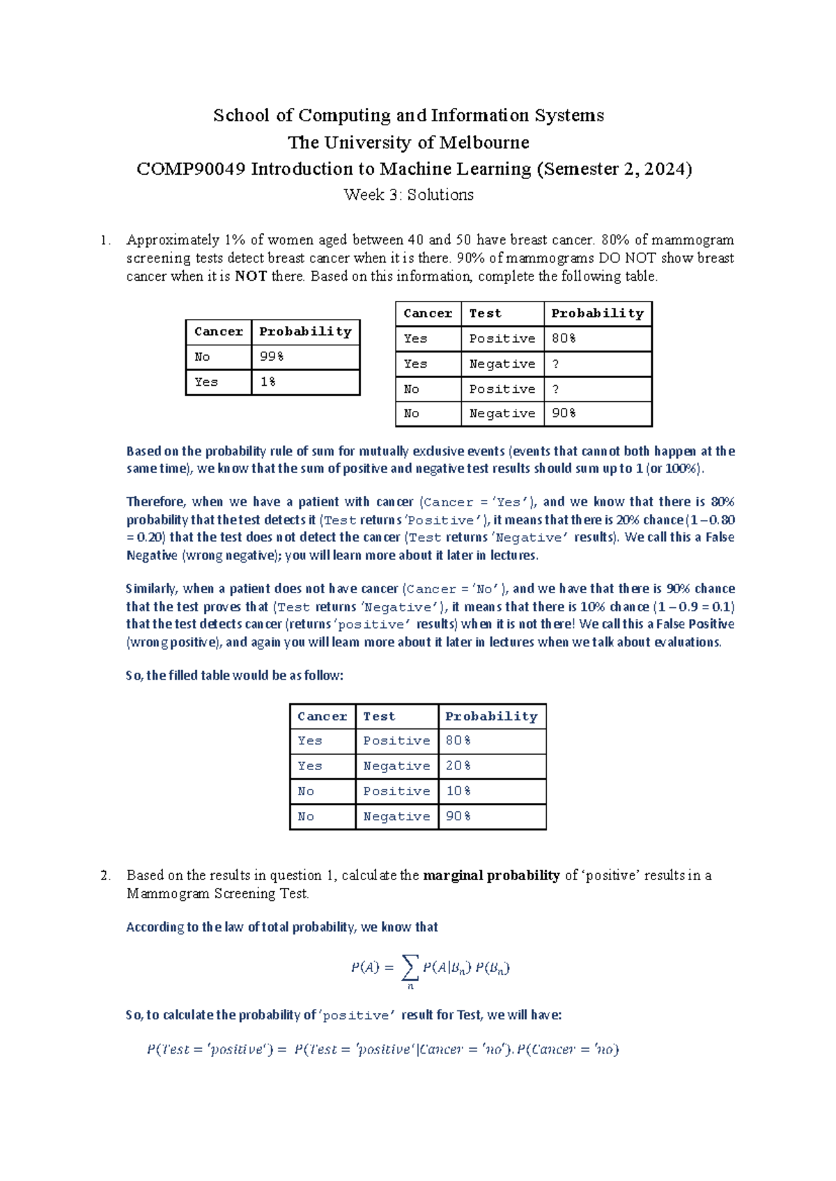 S3 24 1 1 - Tute Week3 - School of Computing and Information Systems The University of Melbourne ...