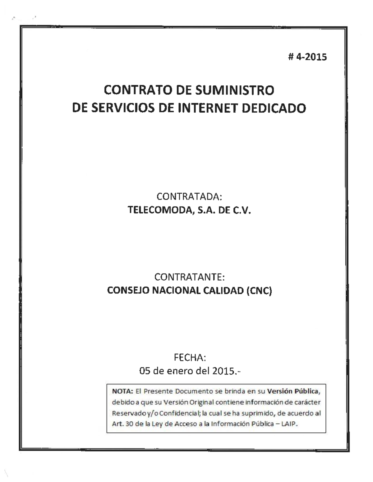 Contrato claro - #4- CONTRATO DE SUMINISTRO DE SERVICIOS DE INTERNET ...
