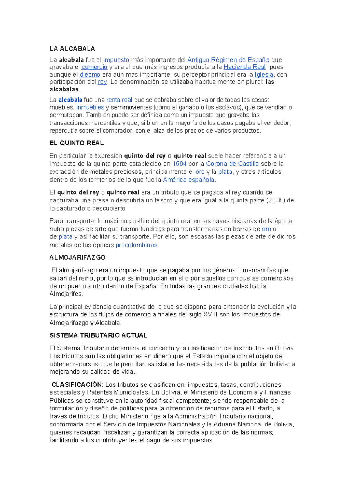 LA Alcabala - wsfdgvd - LA ALCABALA La alcabala fue el impuesto más ...