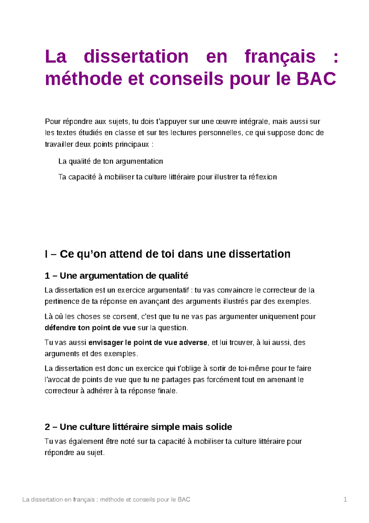 Methode dissertation français - La dissertation en français : méthode ...