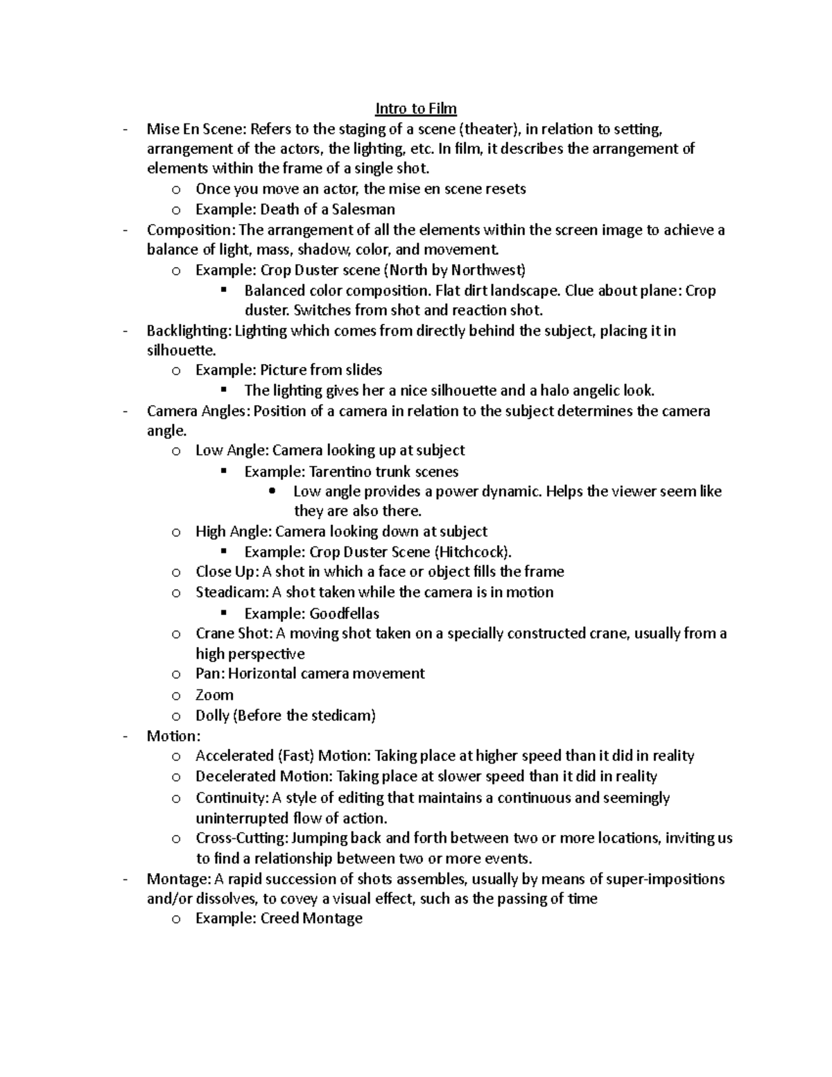 Intro to Film - This is everything you need to know from this course ...