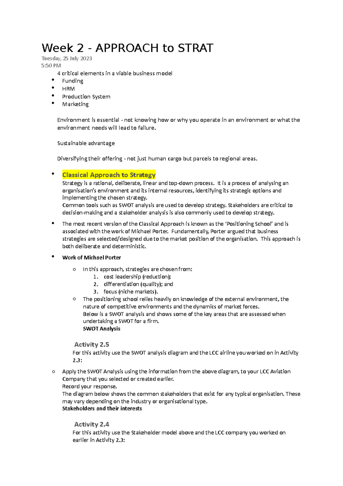 Week 2 BUSM3024 2023 - Lecture notes from Spring 2023 - Week 2 ...