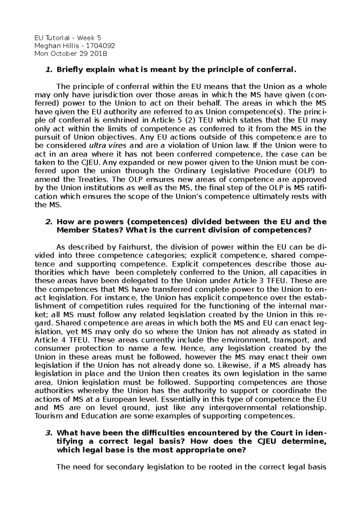 WORD 3 - Practise Question, Exam Prep - EU Tutorial - Week 5 Meghan ...