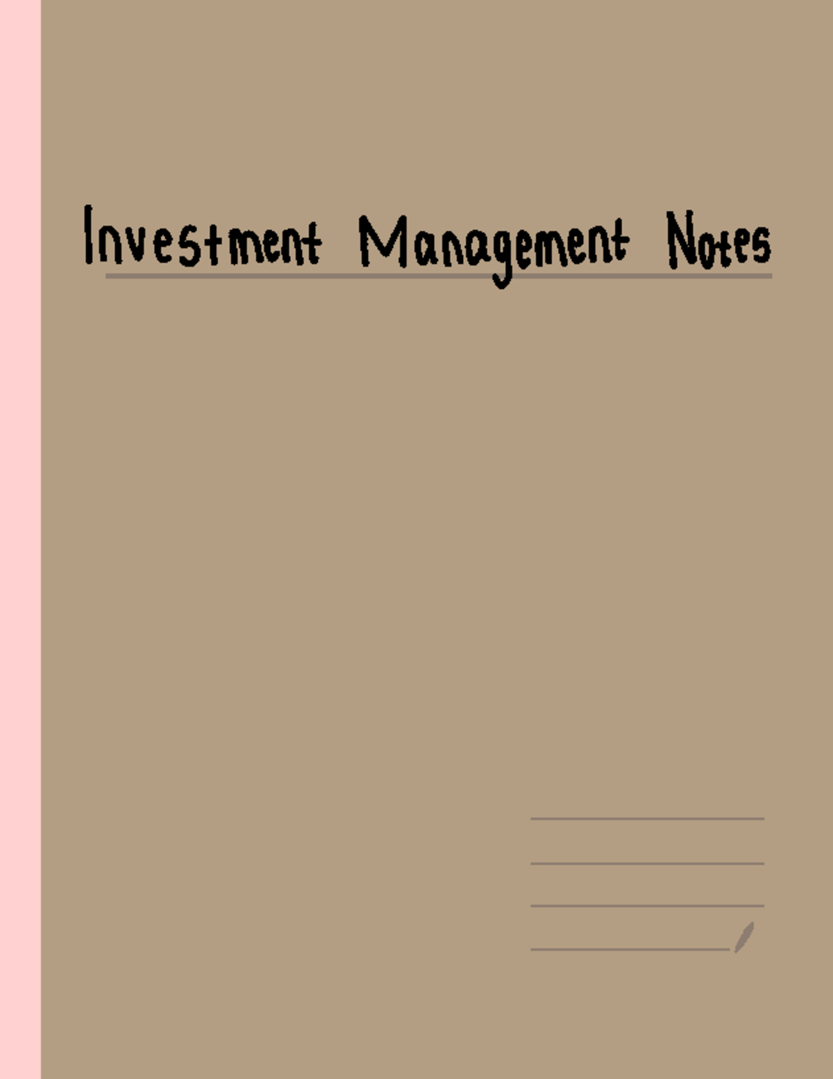 Investment 254 Notes - ####### Investment Management Notes Chapter 1 ...