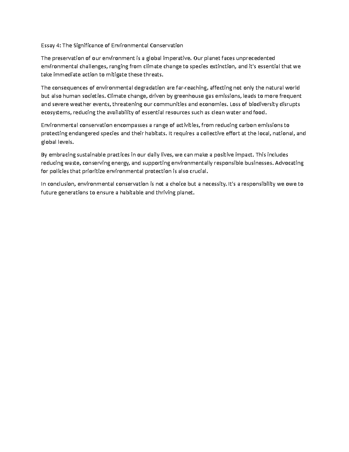 English 101 - Copy - Economics - Essay 4: The Significance of ...