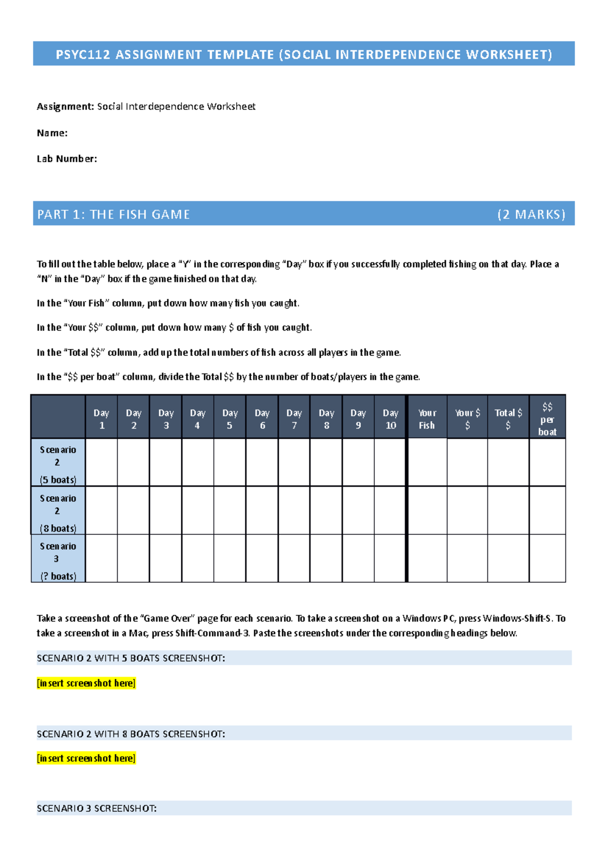 2021 PSYC112 Lab 8 Social Interdependence Worksheet - PSYC112 ...