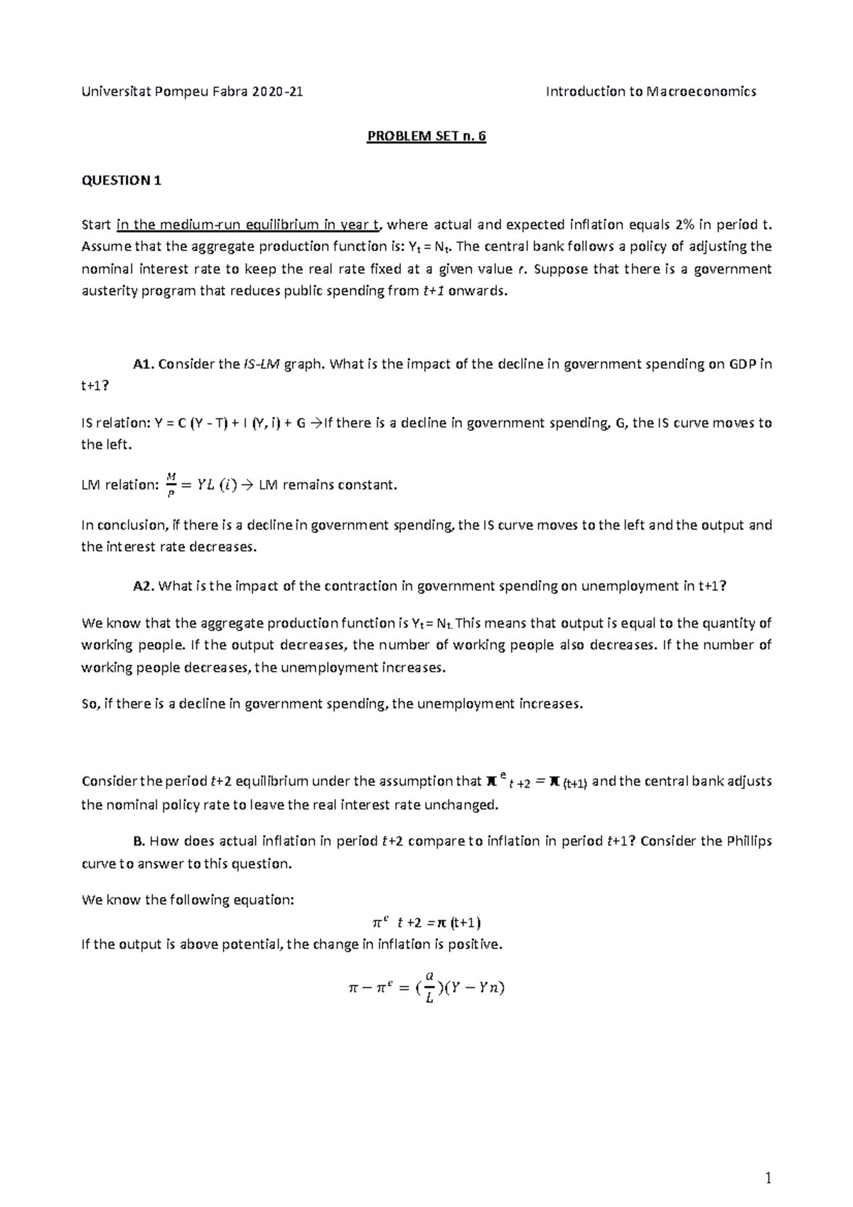 Seminar 6 exercise 1 - Problem set 6, ejercicio 1 del intro a la macro (los gráficos y las - Studocu