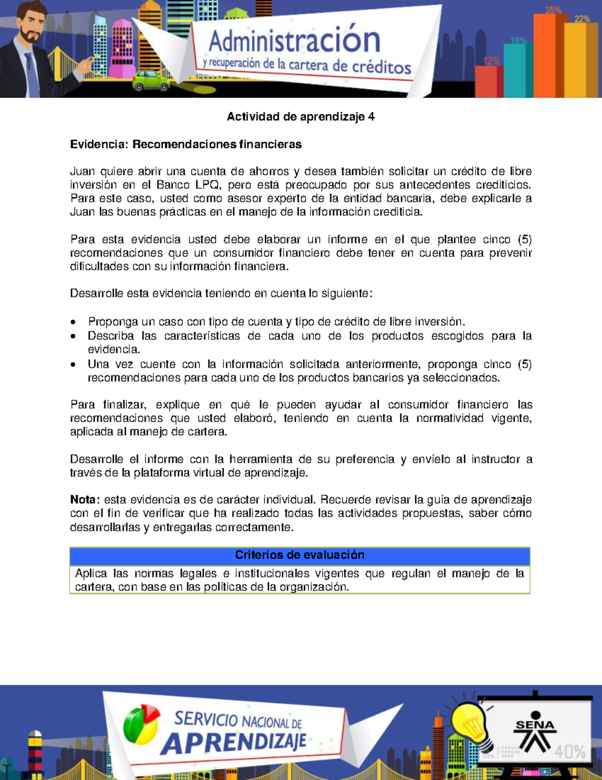 Evidencia Recomendaciones financieras - Derecho comercial y tributario ...