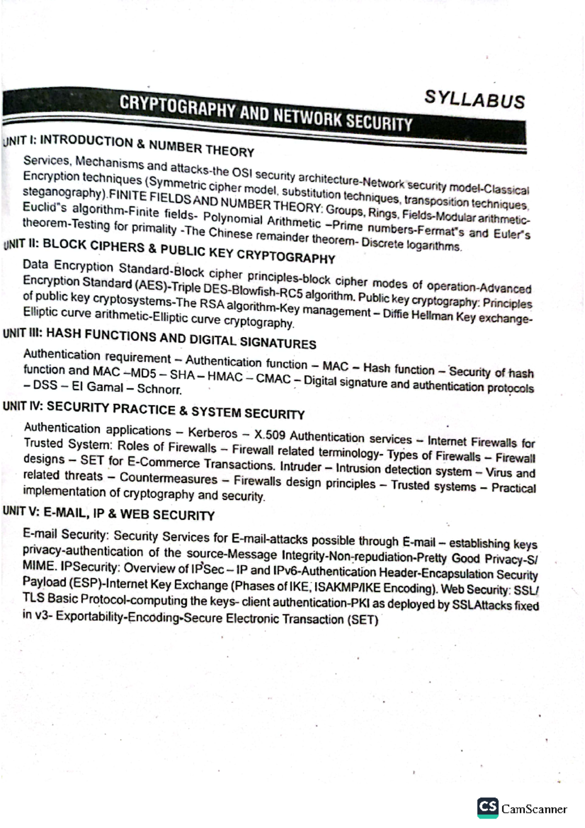 Gold Unit-1 cryptography - Btech - Studocu