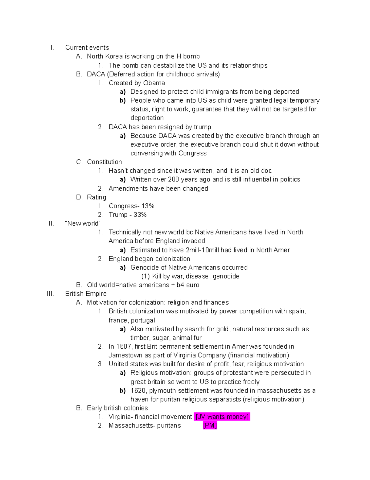 Lecture 3 - The Founding of the United States Notes X - I. Current ...