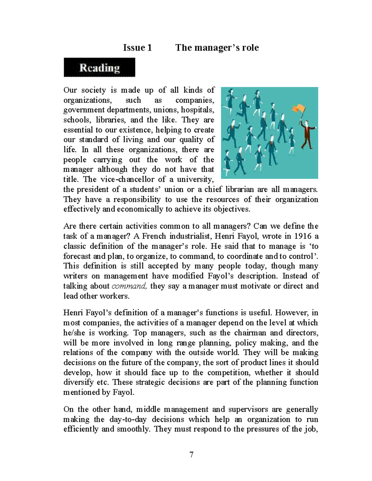 Issue 1 - Main Reading - Issue 1 Themanager’srole Our society is made ...