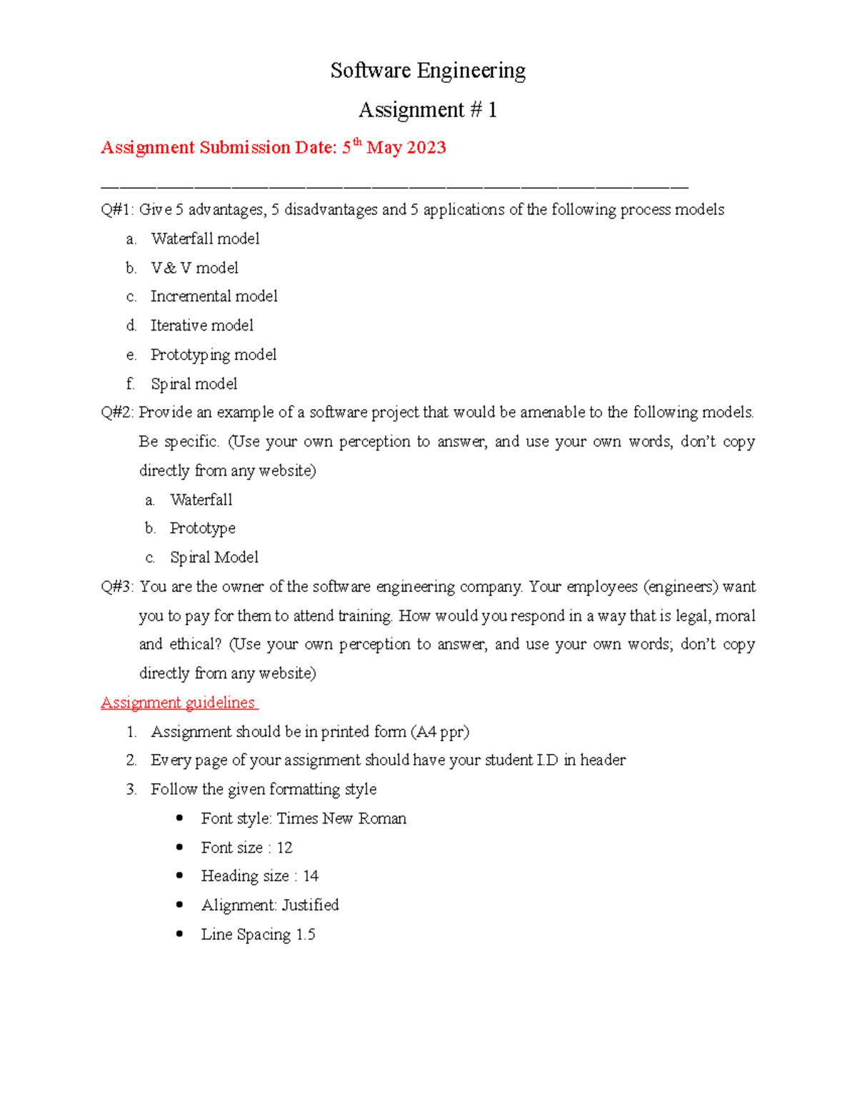 Assignment#1 SE207 - abc - Software Engineering Assignment # 1 ...