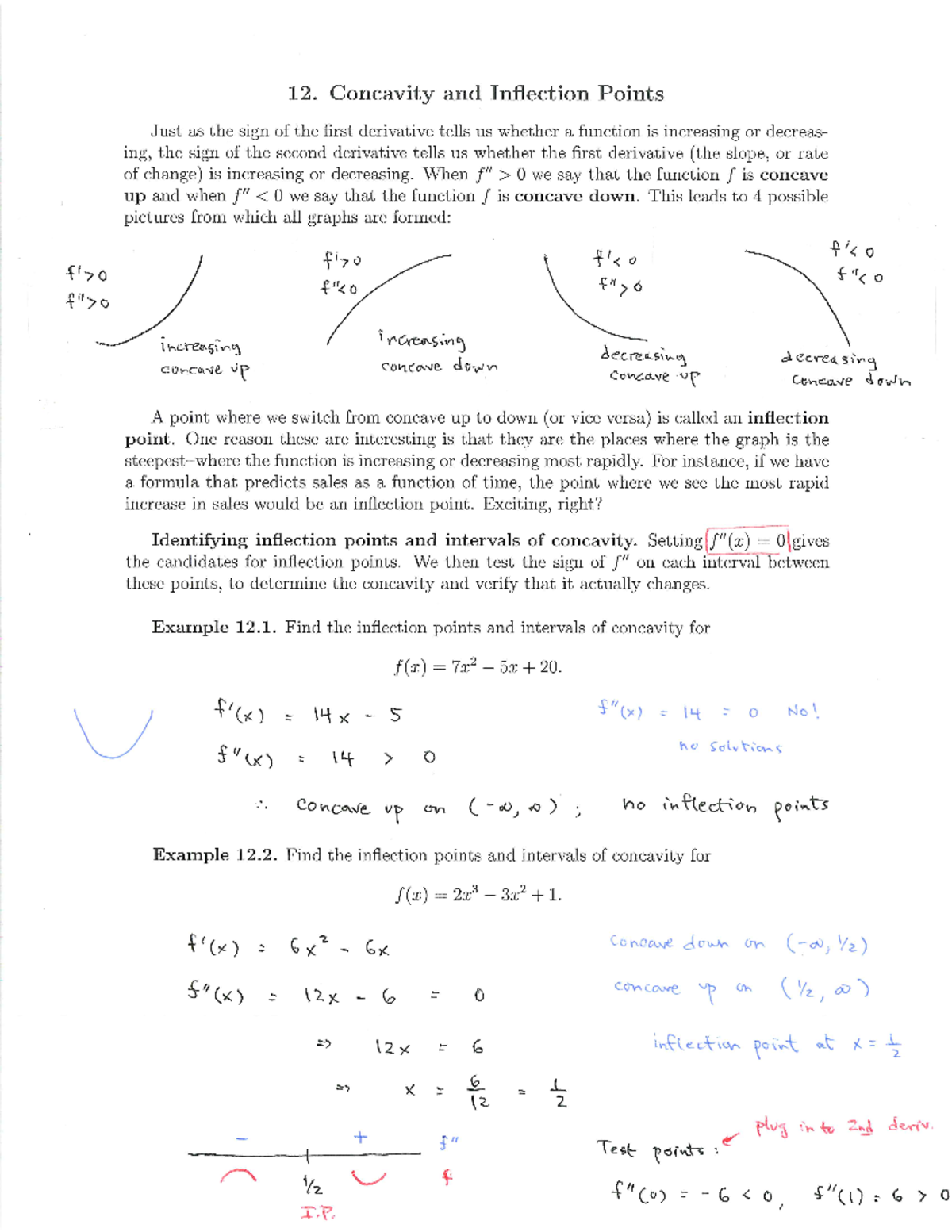 Section 12 - Concavity and Inflection Points - MAT 143 - Studocu