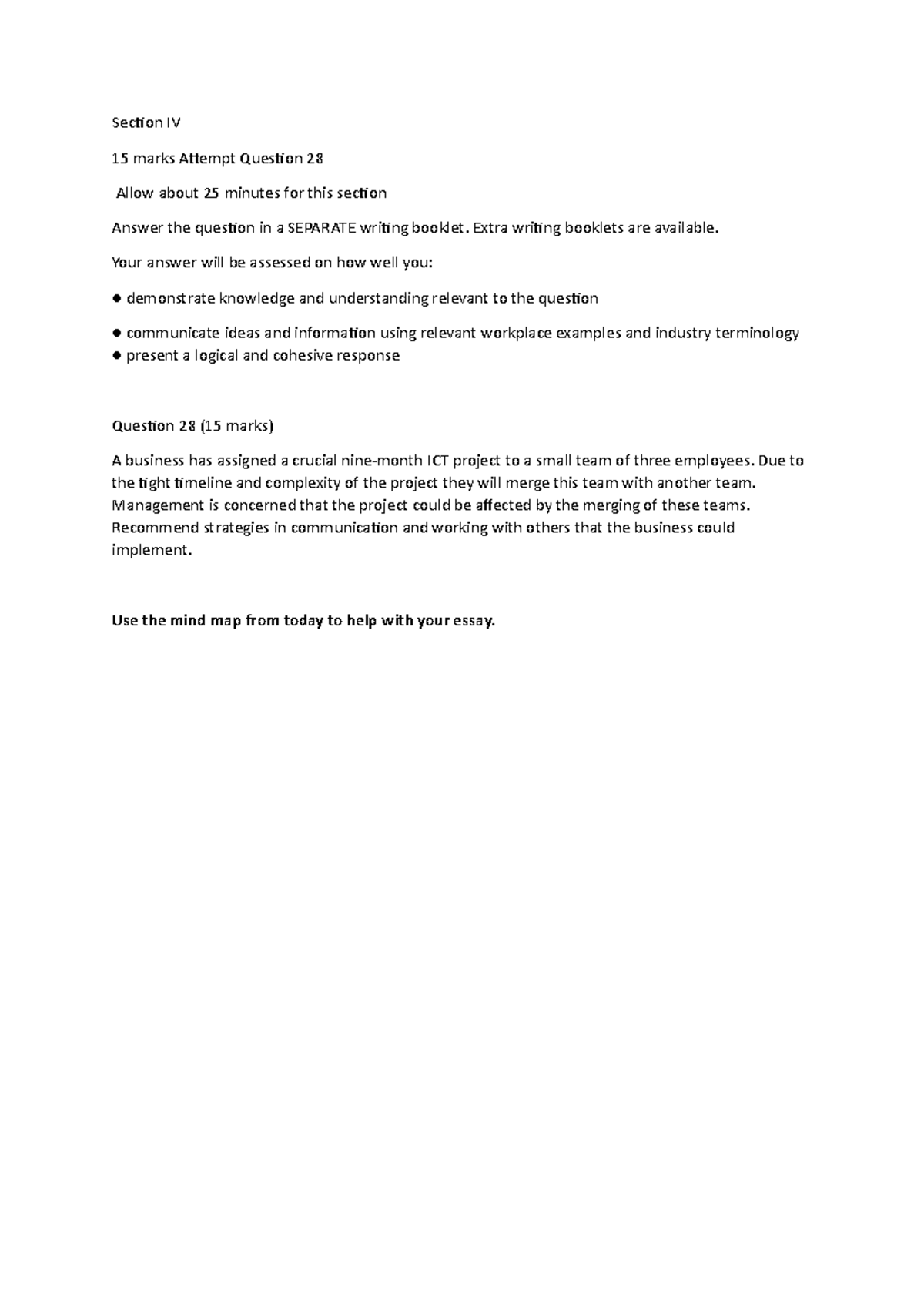 Document 2 - aasdasd - Section IV 15 marks Attempt Question 28 Allow ...