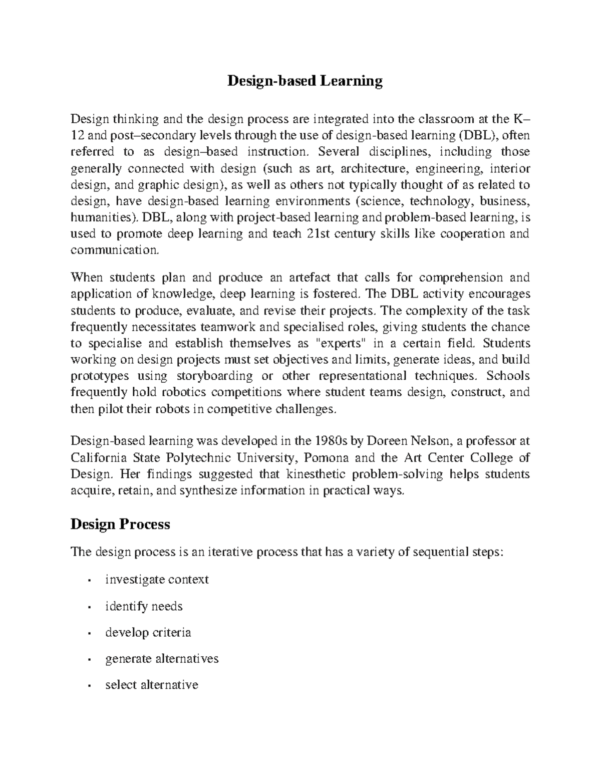 Various Educational Technology Practices [5 Design-based Learning ...