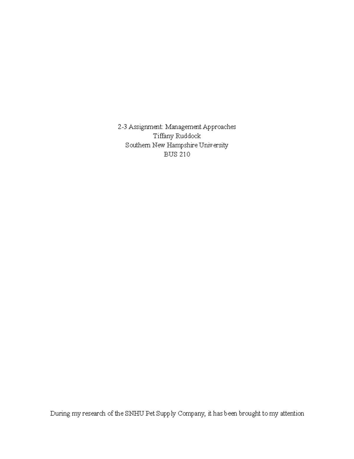 2-3 Assignment Management Approaches - 2-3 Assignment: Management ...