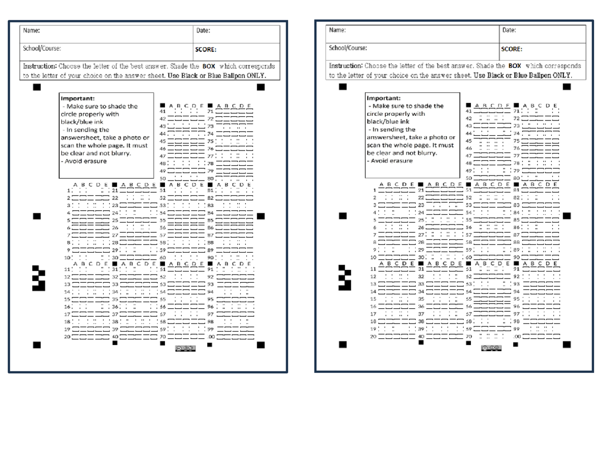 Diagnostic Exam Answersheet - Linear Algebra - Studocu