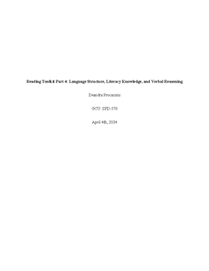 SPD 578 Reading Toolkit Part 3 Background Knowledge and Vocabulary ...