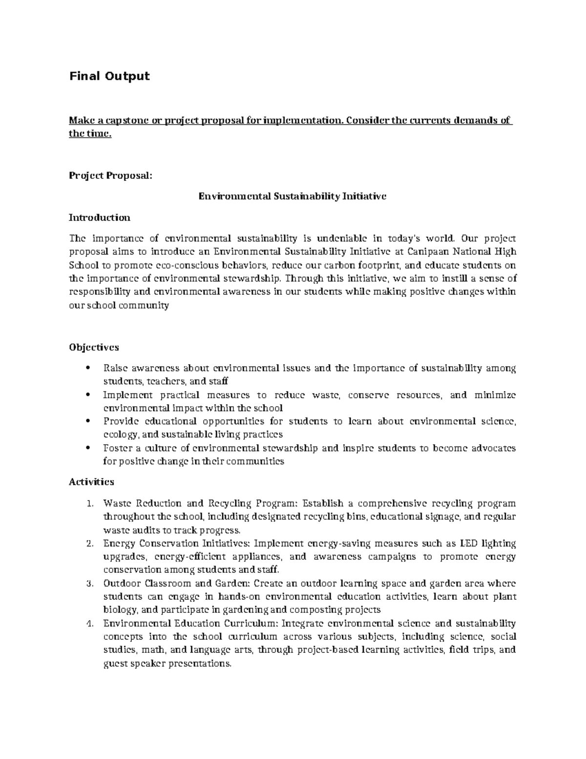 Final Output - Summary Senior High School - Final Output Make a ...