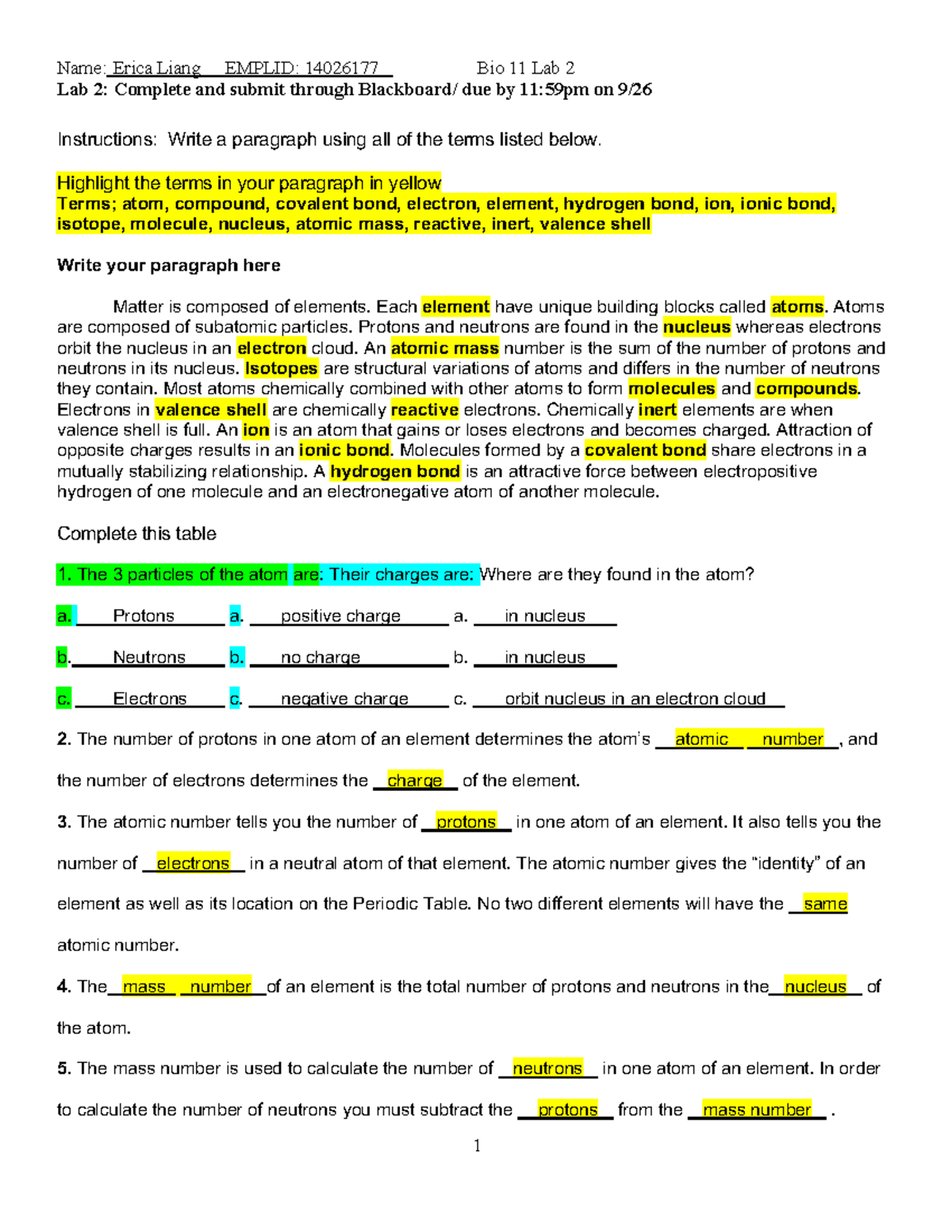 BIO11 Lab Report #2 - Name: Erica Liang EMPLID: 14026177 Bio 11 Lab 2 ...