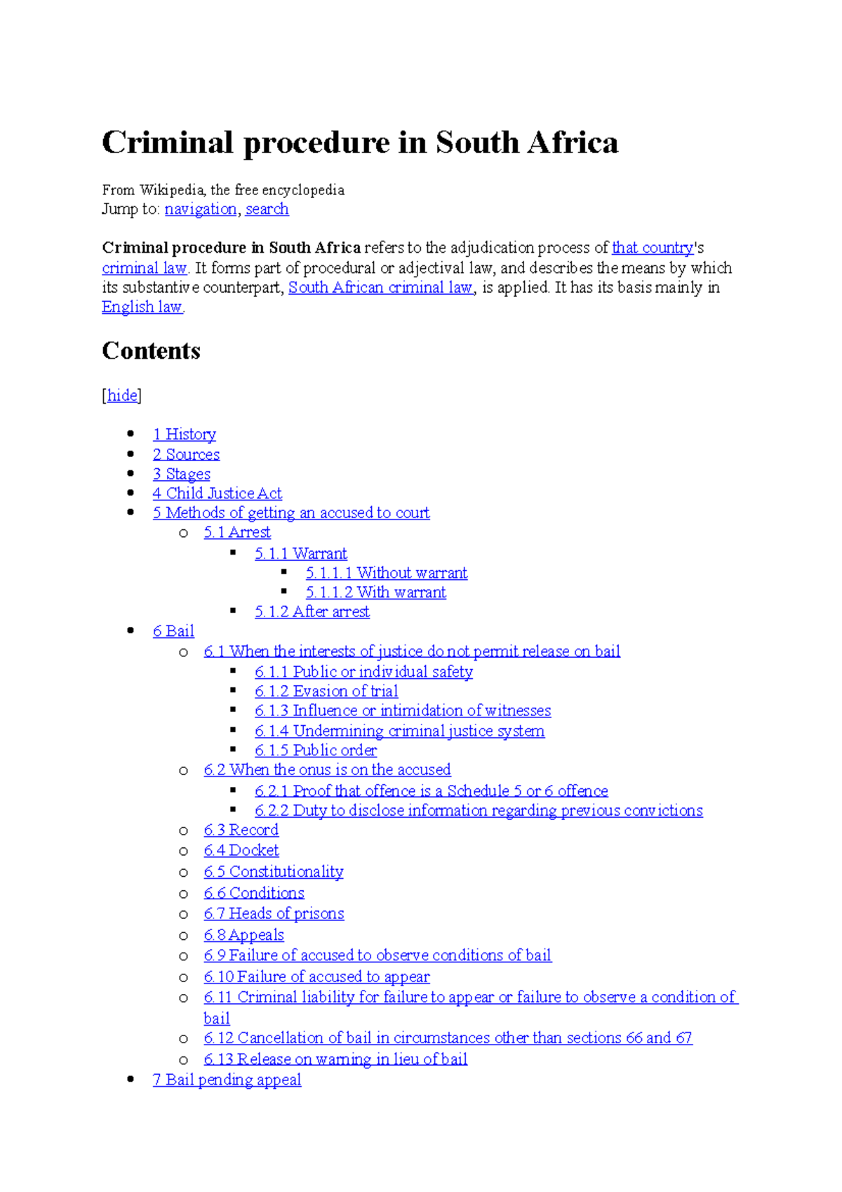 Criminal procedure in South Africa law - Criminal procedure in South ...