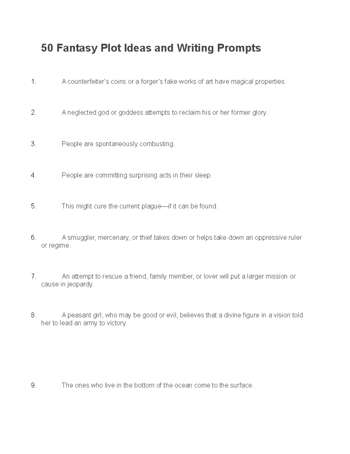 50 Fantasy Plot Ideas and Writing Prompts - A neglected god or goddess ...