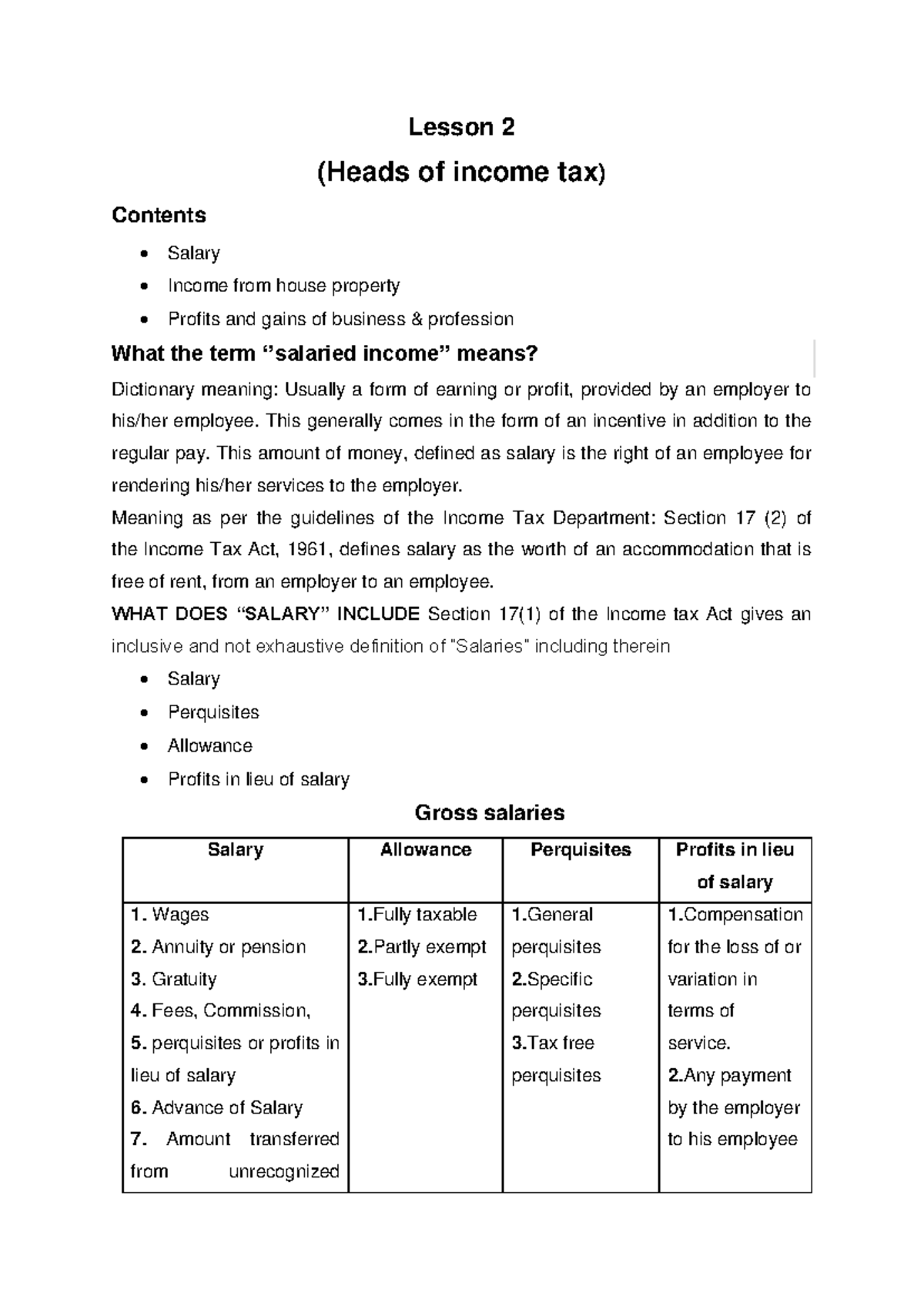 Lesson-2 - I want cma inter direct tax study material and full ...