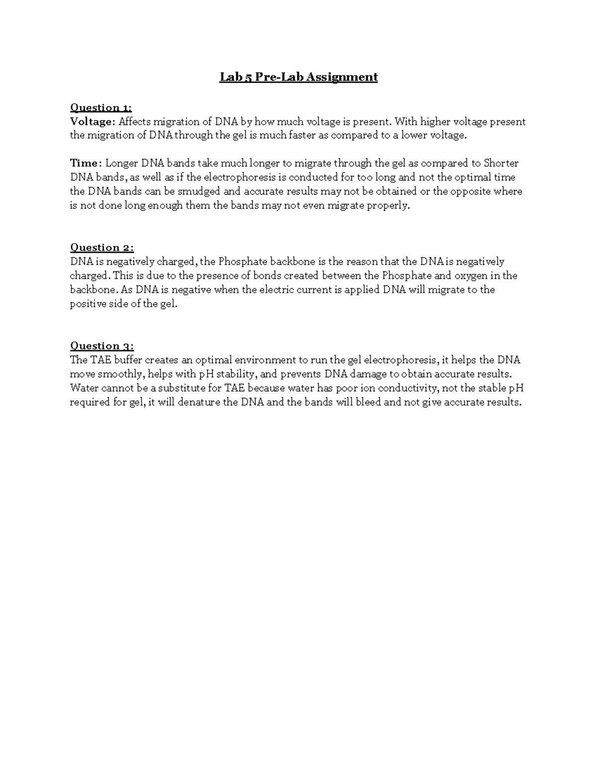 Lab 5 Pre-Lab Assignment - Lab 5 Pre-Lab Assignment Question 1: Voltage ...