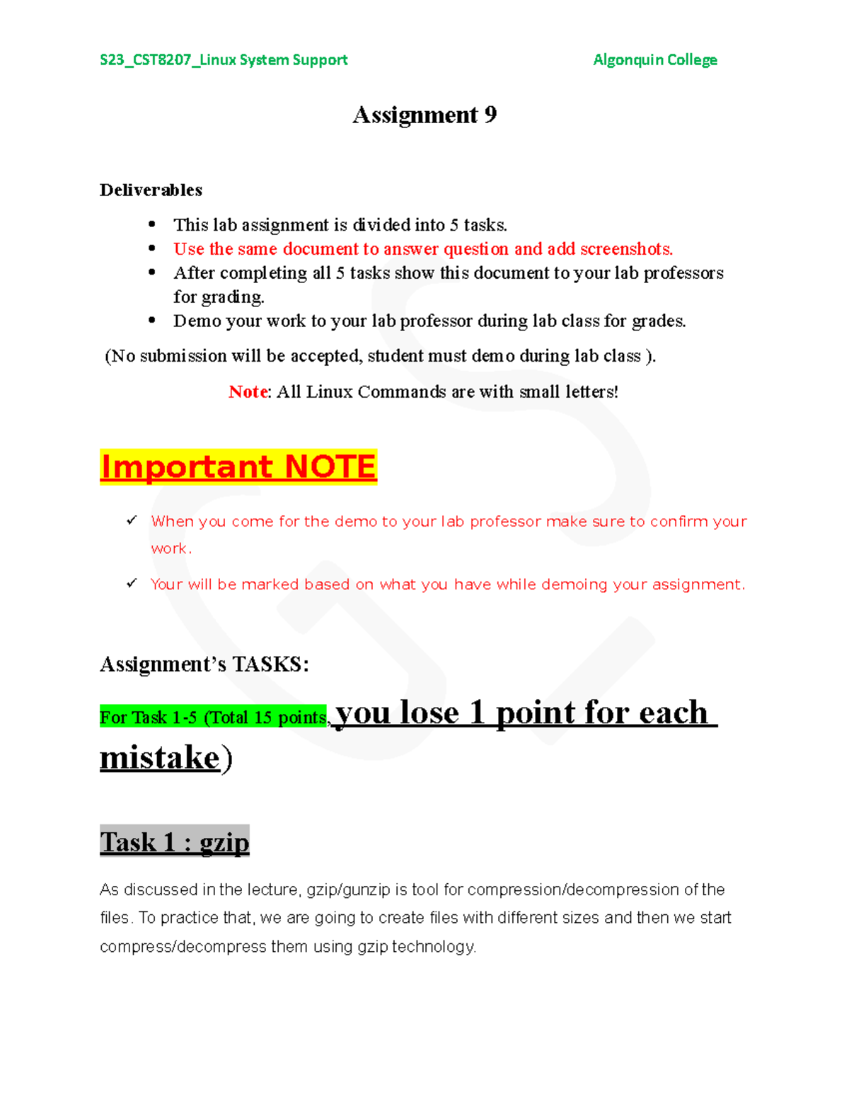 Assignment 9 - Use the same document to answer question and add ...