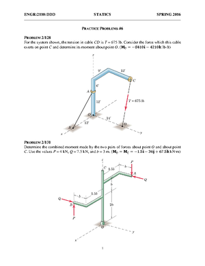 Practice Problems 5 - ENGR:2110:DDD STATICS SPRING 2016 PRACTICE ...