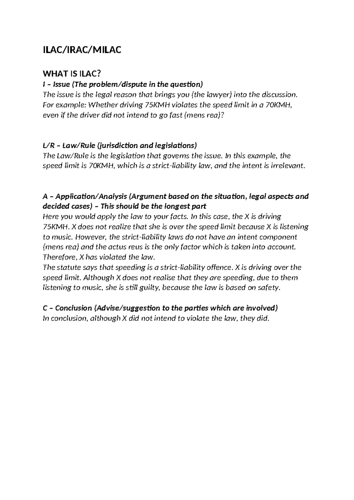 LLB1130 - ILAC - A quick and easy guide to help outline ILAC responses ...