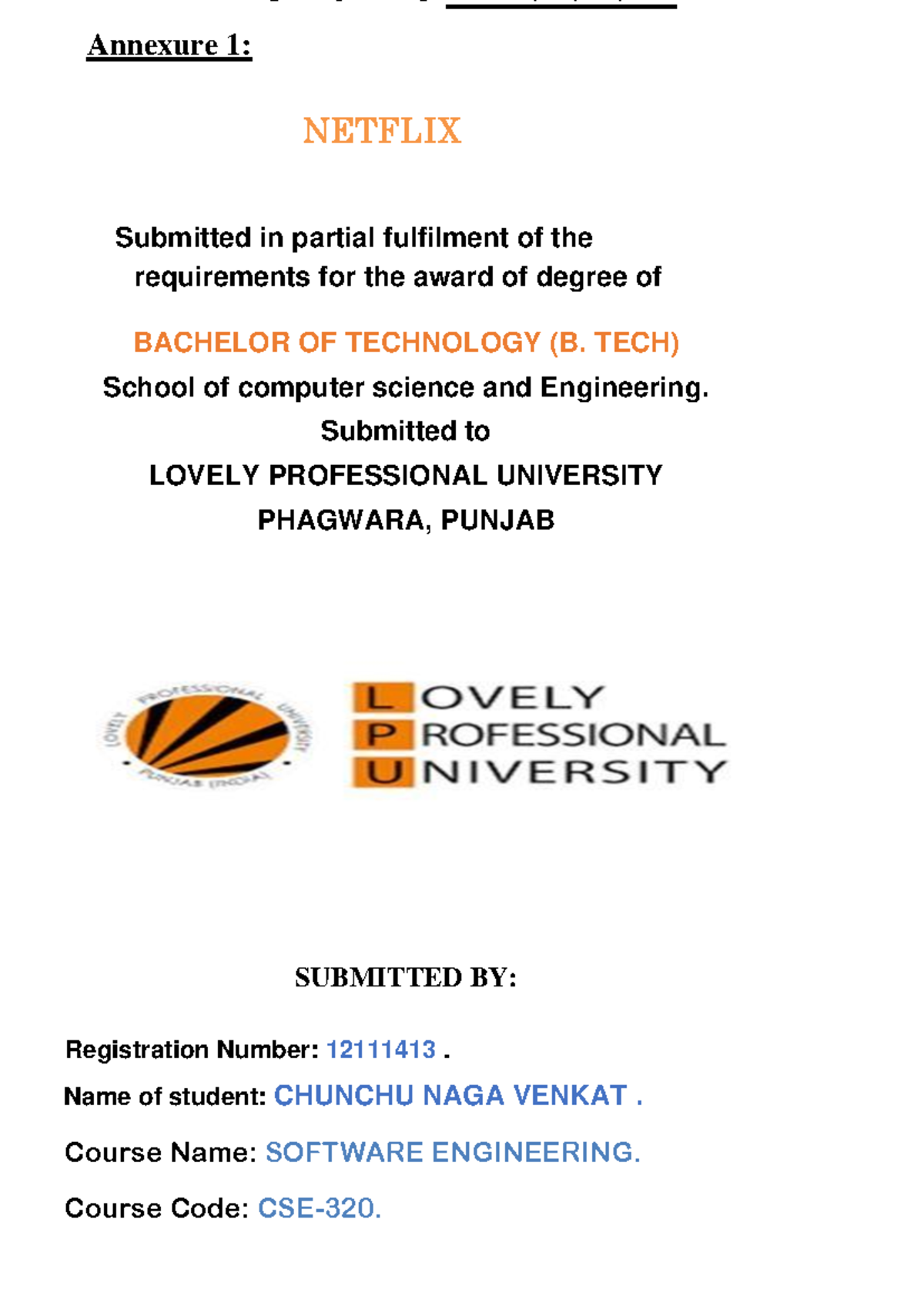 Netflix PDF chunchu - gfffh - lOMoARc Annexure 1: Annexure 1: NETFLIX ...