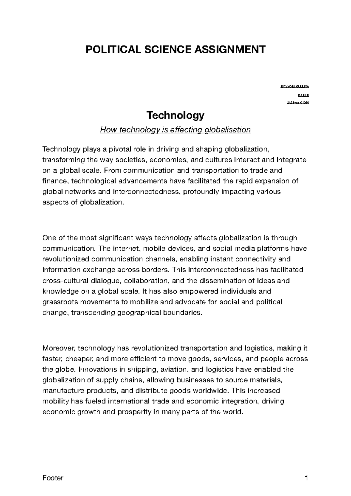 Simple Report - POLITICAL SCIENCE ASSIGNMENT BY VYOM GULLIYA BA LLB ...
