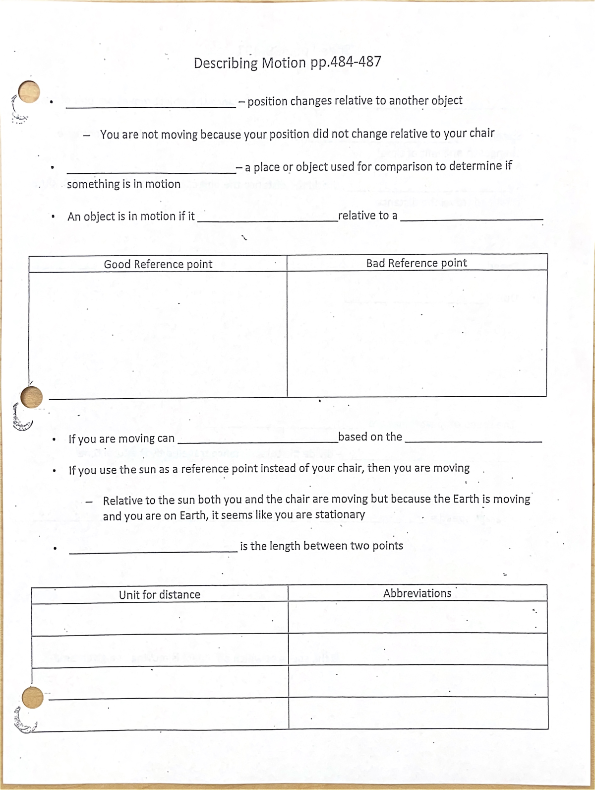 4-11 & 4-12 M1 Describing Motion (printed copy received in class ...