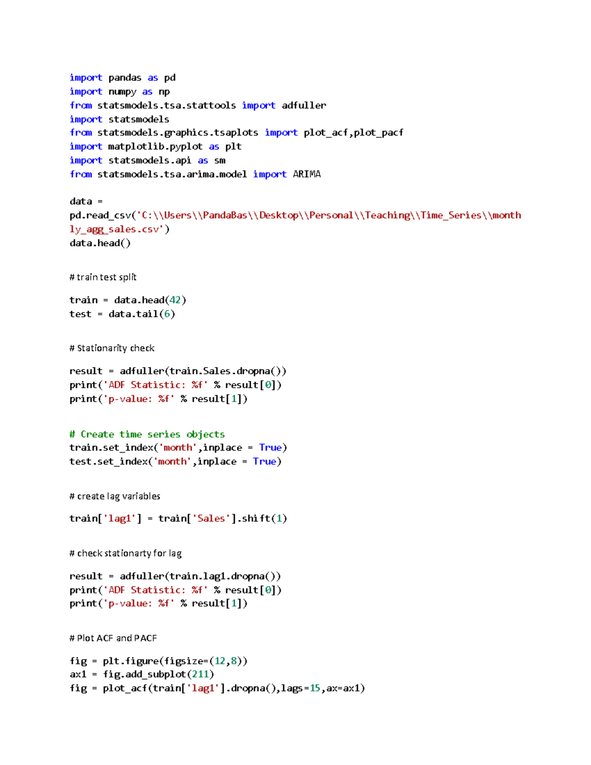 TS Arima - import pandas as pd import numpy as np from statsmodels.tsa import adfuller import ...
