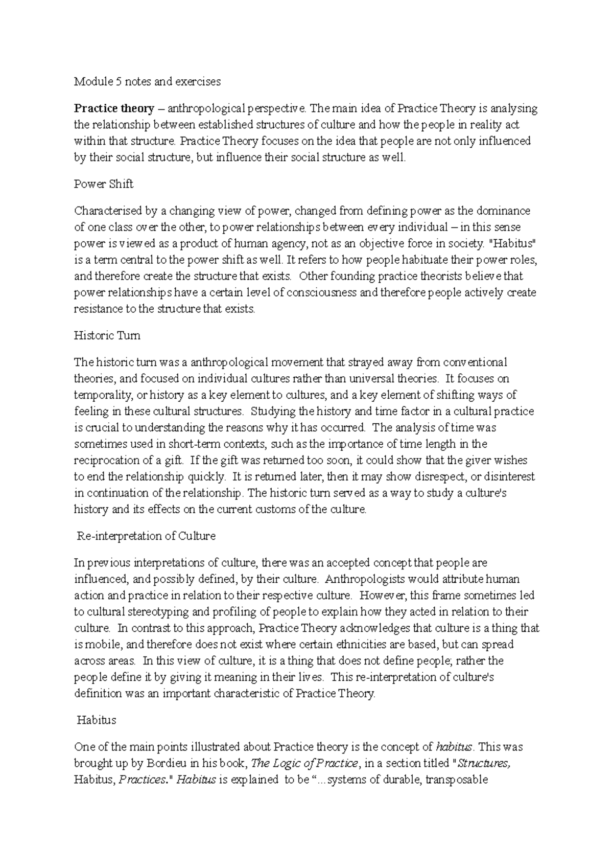 Lecture notes, Module 5 notes and exercises, lecturer: Martin Forsey ...