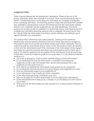 Activity #2 - Assignment - Activity # Create a five-question survey to ...