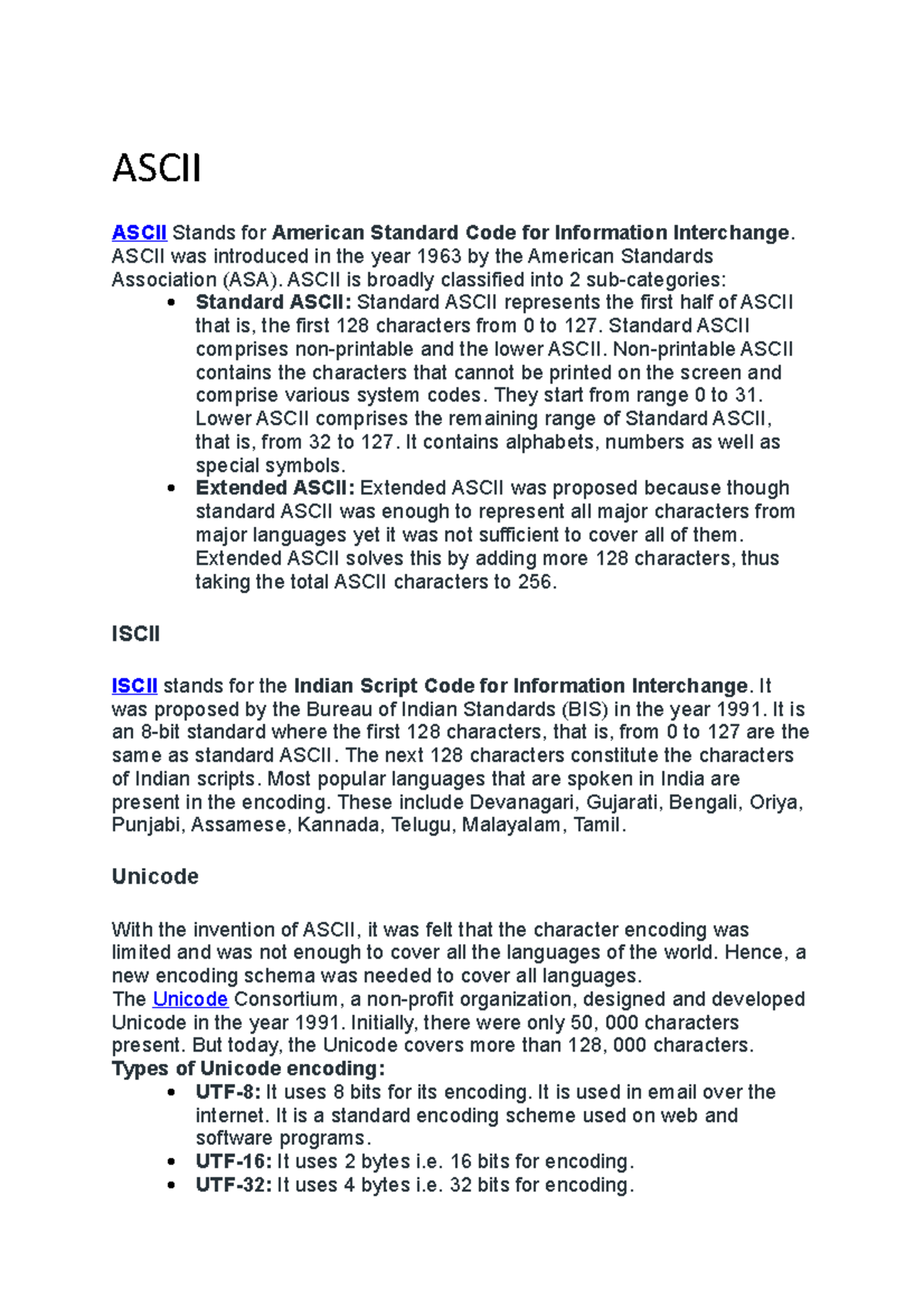 Ascii - ASCII ASCII Stands for American Standard Code for Information ...