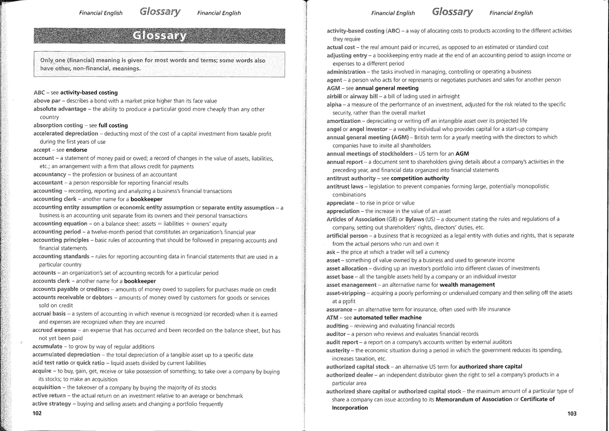 Glossary a - m - engels 1.3 woorden met betekenis in het engels en ...